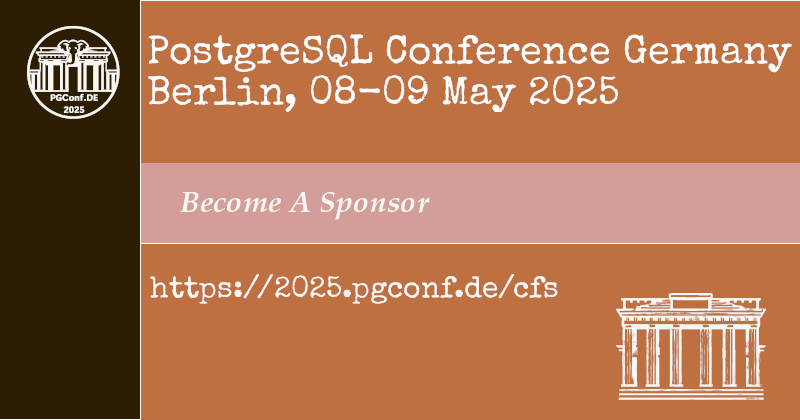 Become a Sponsor — PostgreSQL Conference Germany 2025